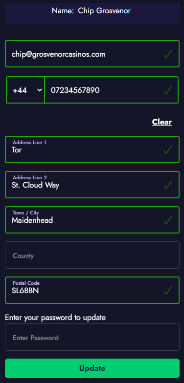 How to update my account details